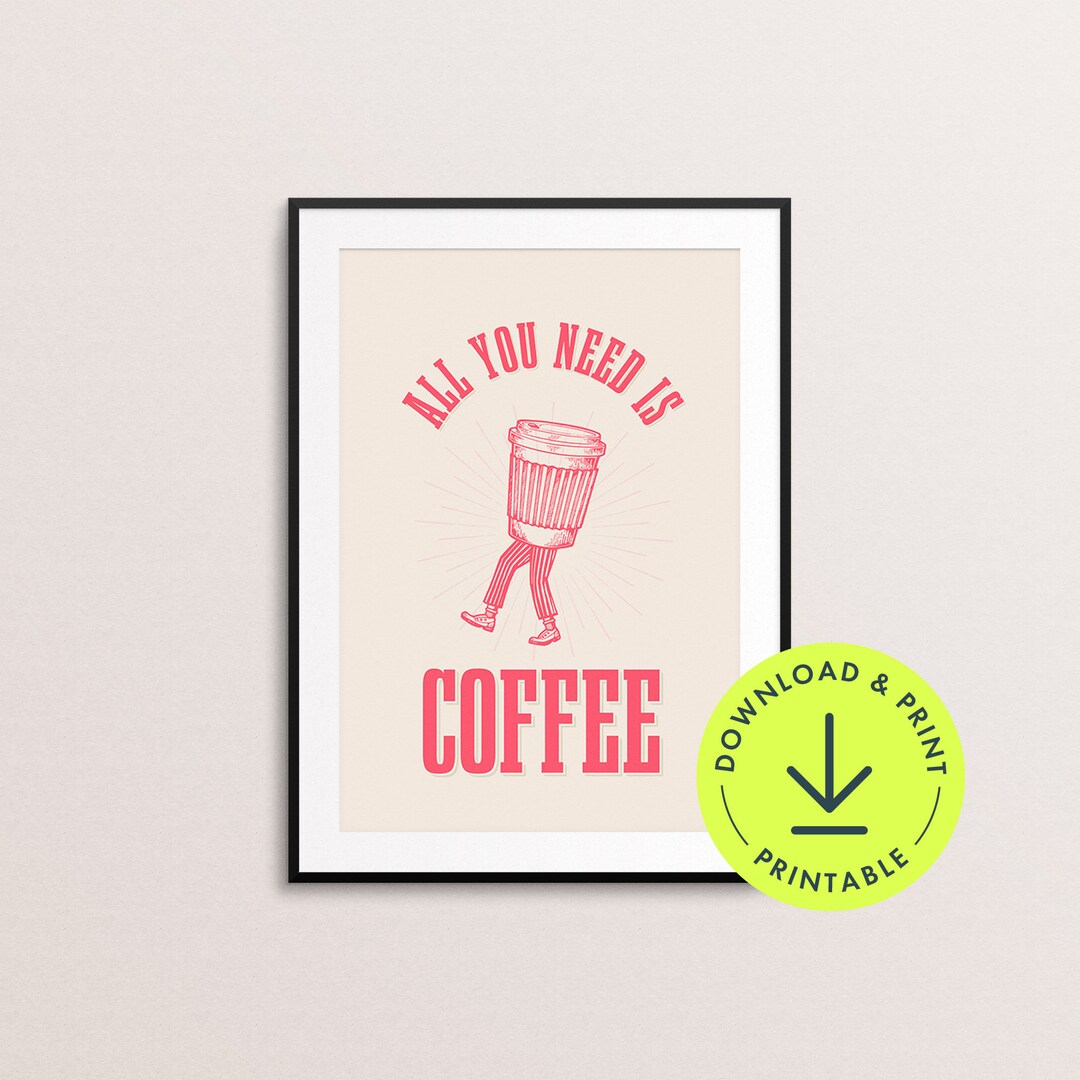 Coffee Quote Wall Art Print Funny Printable Coffee Gallery Wall ...