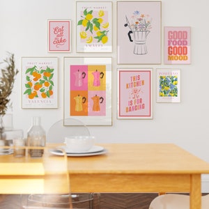 Kitchen Print Set Modern Kitchen Decor Colourful Kitchen Printable ...