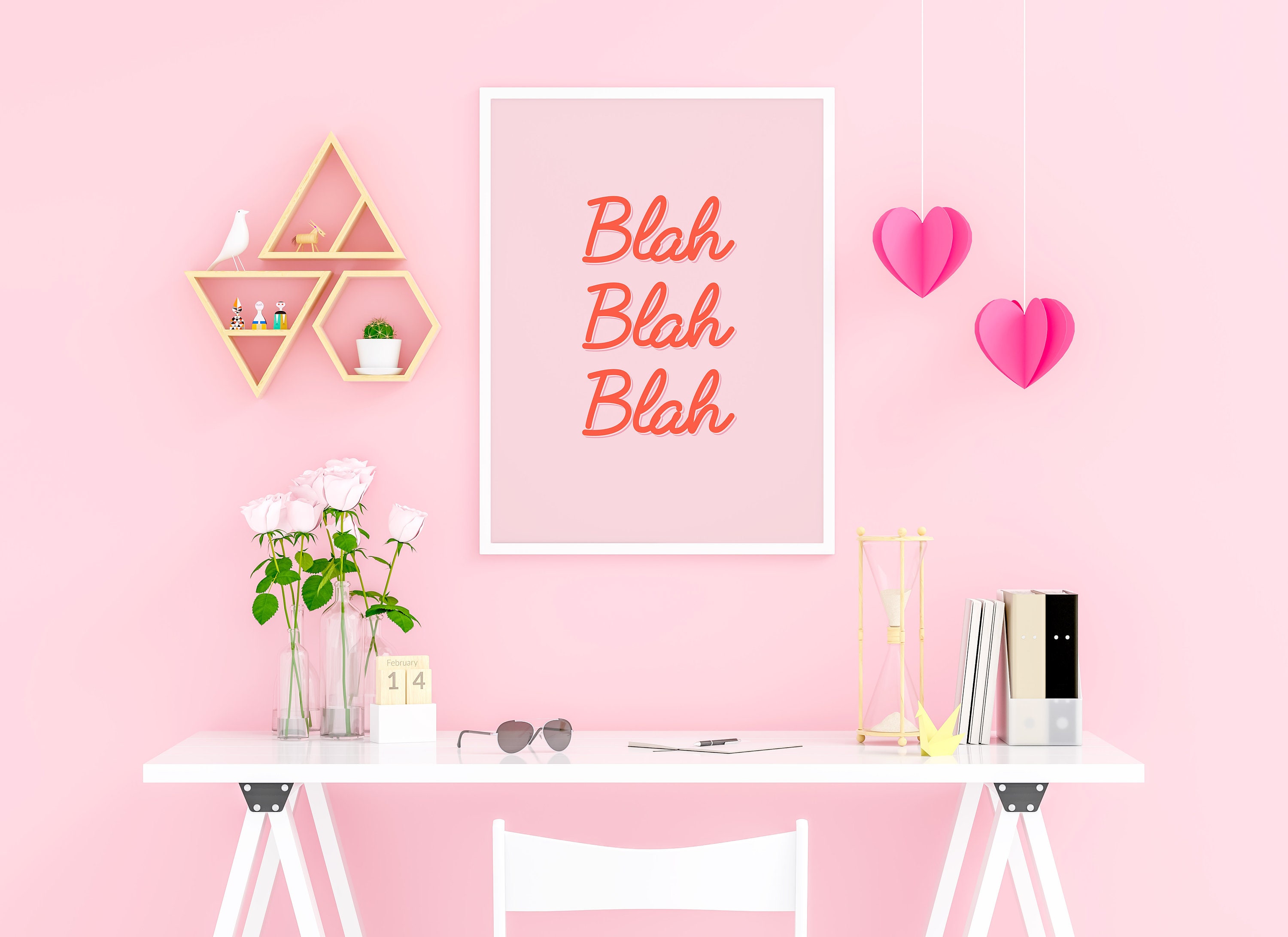 Funny Quote Cute Pink Wall Art Printable Typography Poster Funny Quote ...