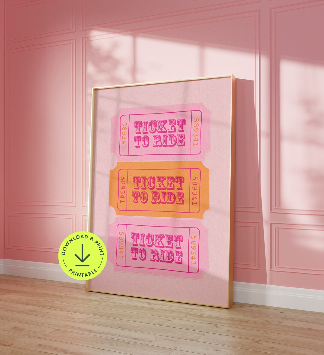 Trendy Ticket Print Retro Cowgirl Wall Art Ticket to Ride Quote Art ...