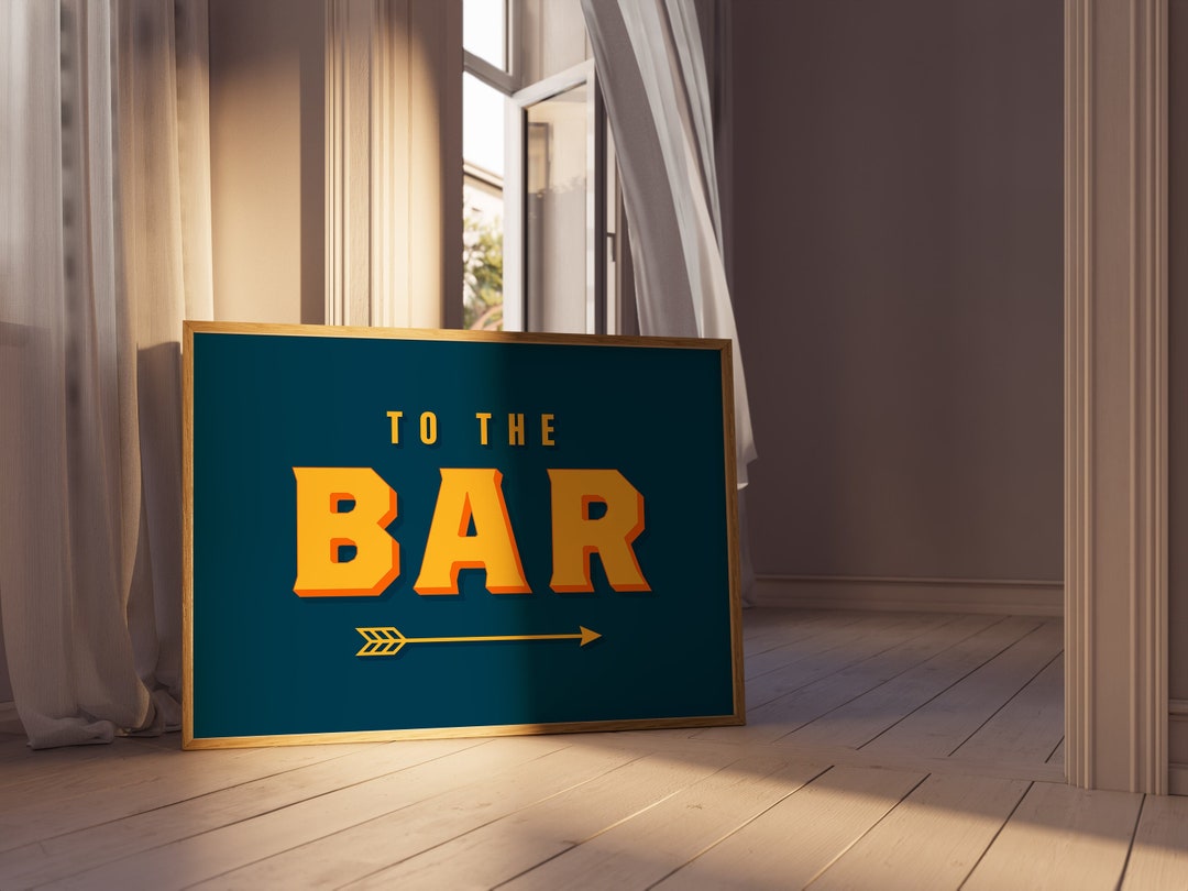 Bar Cart Wall Art Printable Home Bar Sign Print Cocktail Printable Bar ...