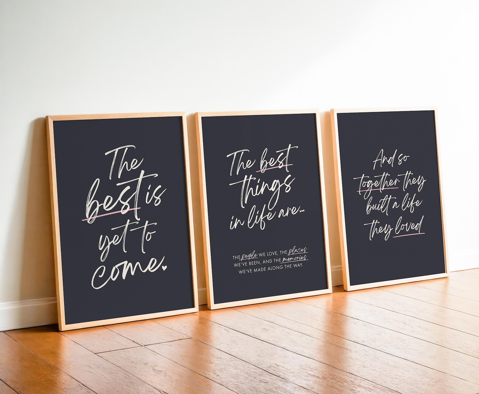 Inspirational Quote Prints Set of 3: Retro Typography (digital Download ...