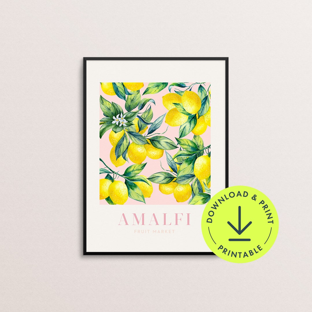 Lemon Tree Wall Art Printable Kitchen Gallery Wall Fruit Print Lemon ...