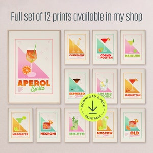 Strawberry Daiquiri Cocktail Print Daiquiri Cocktail Poster Printable ...