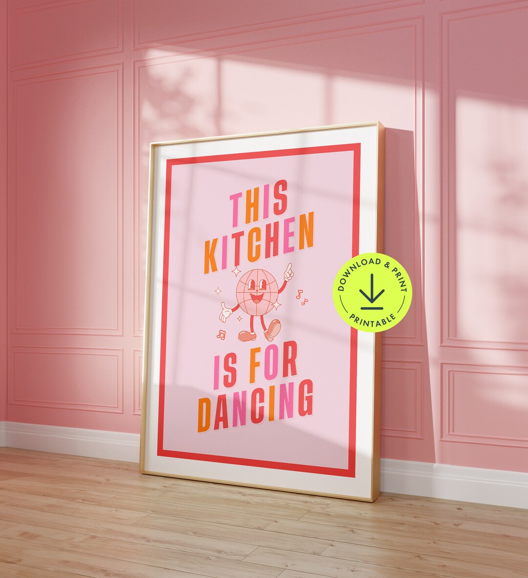 Cute Kitchen Print Retro Kitchen Decor This Kitchen is for Dancing Art ...