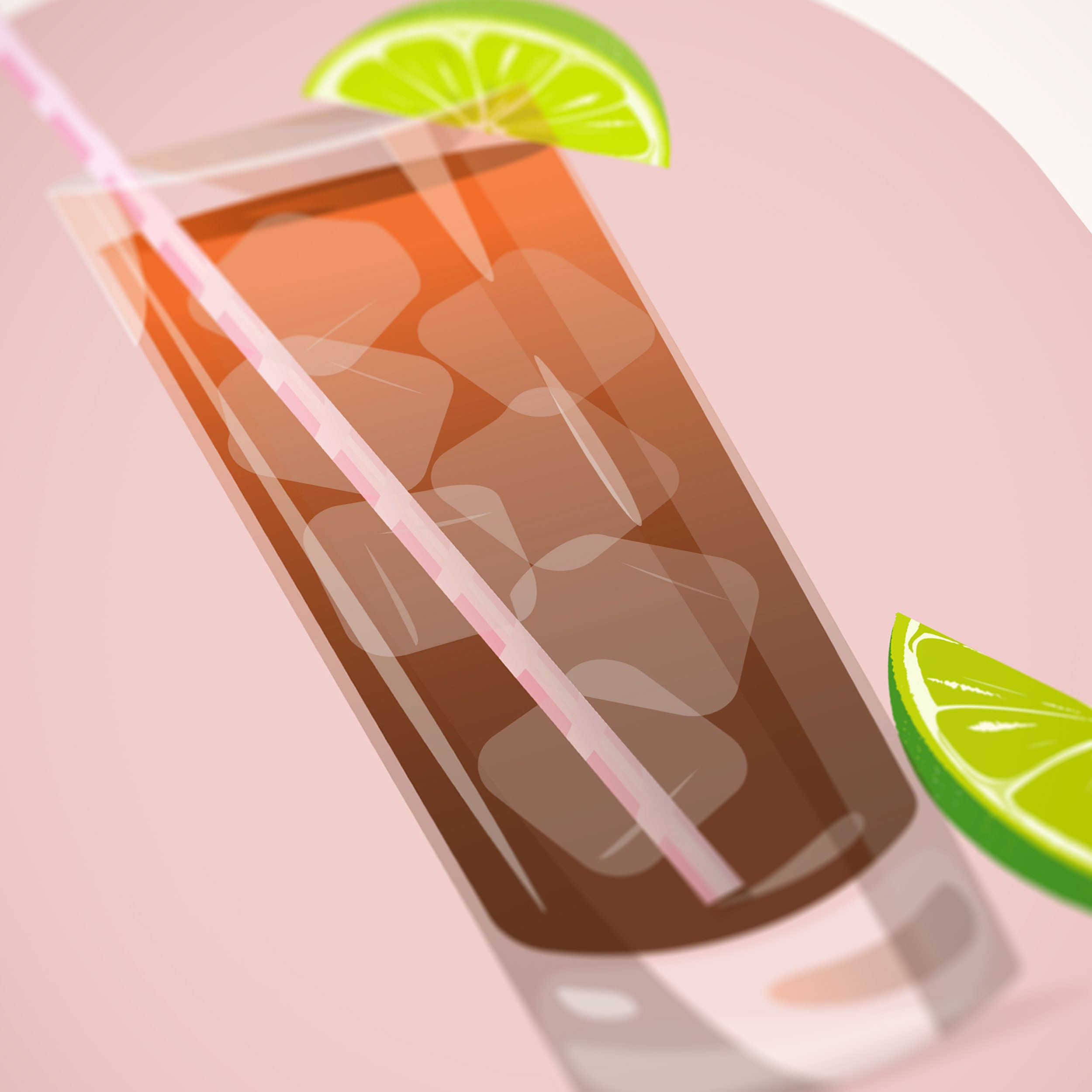 Long Island Iced Tea Cocktail Print Retro Cocktail Print Alcohol ...