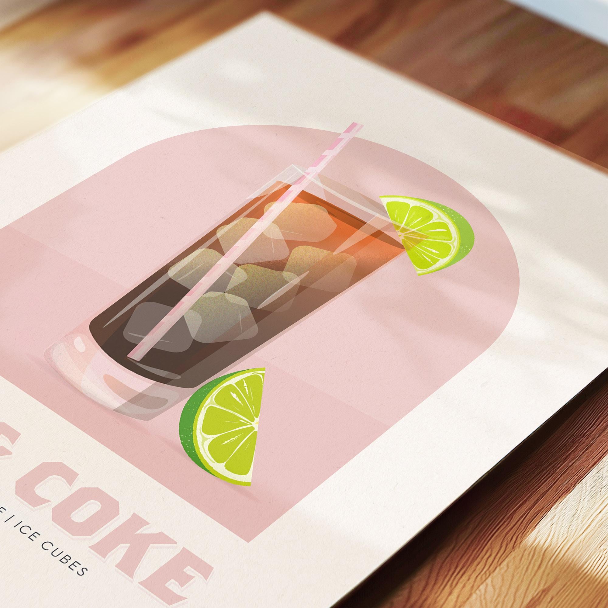 Jack and Coke Cocktail Print: Bar Cart Decor (digital Download) - Etsy