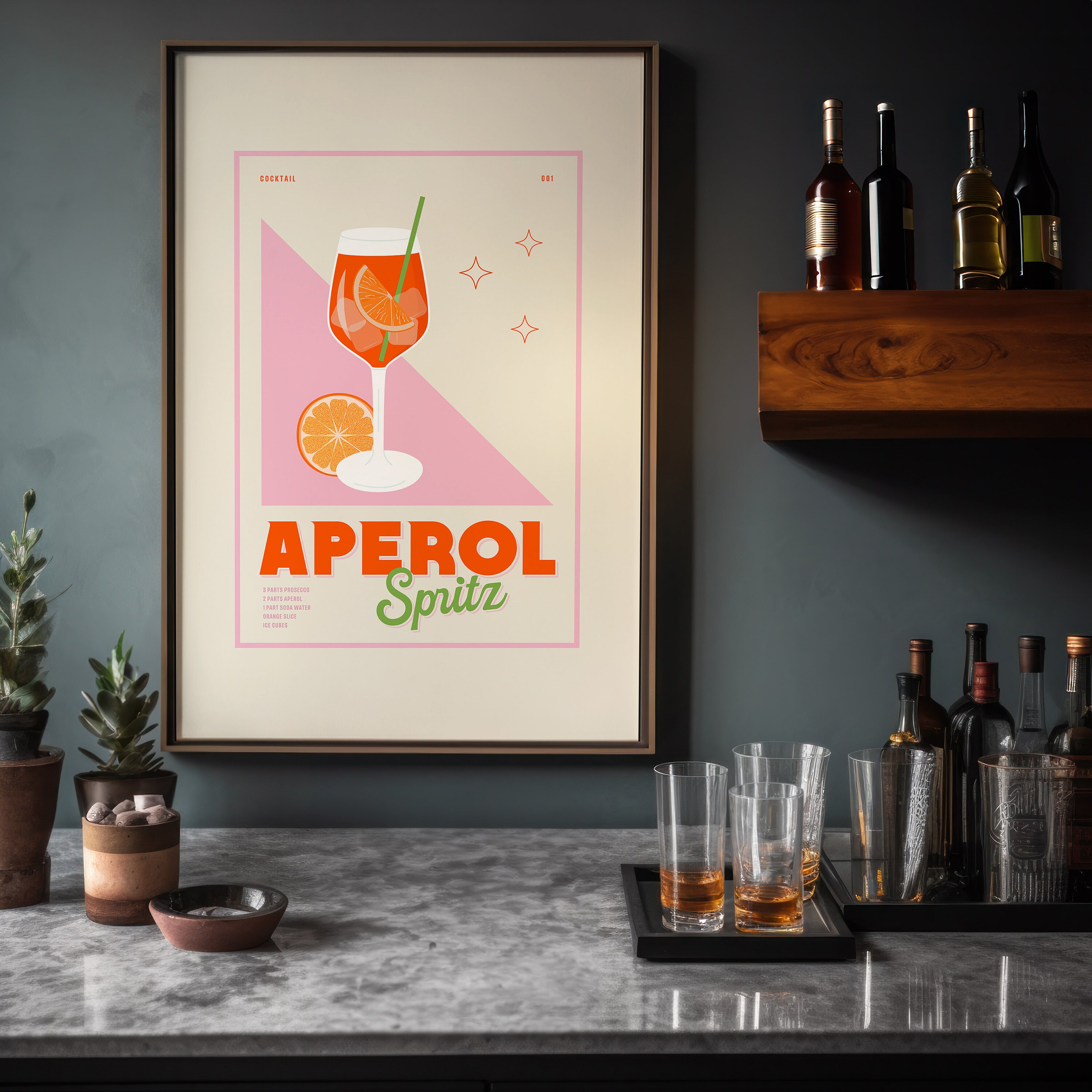 Retro Cocktail Drink Posters Printable Bar Cart Gallery Wall Set of 6 ...