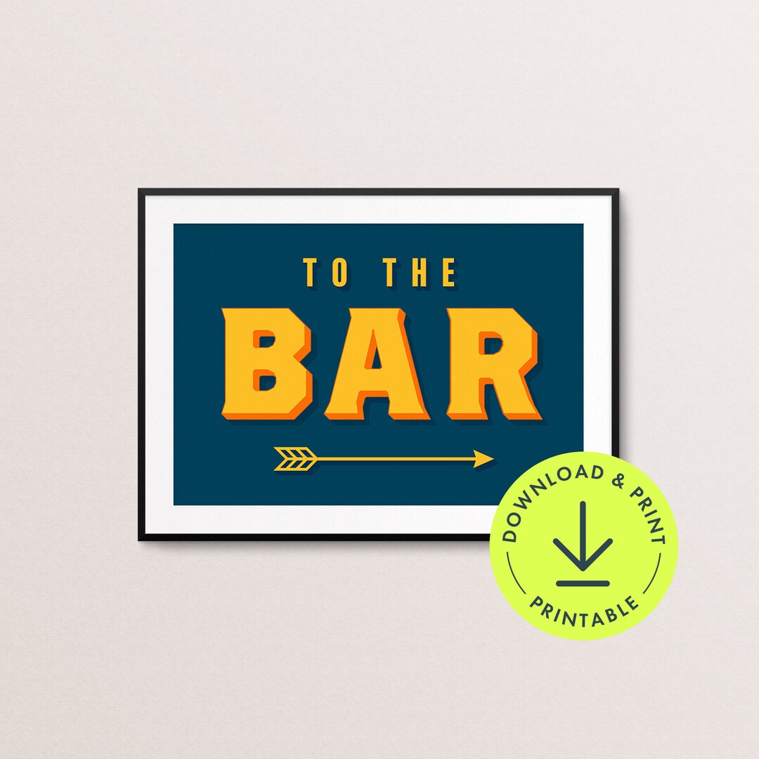 Bar Cart Wall Art Printable Home Bar Sign Print Cocktail - Etsy