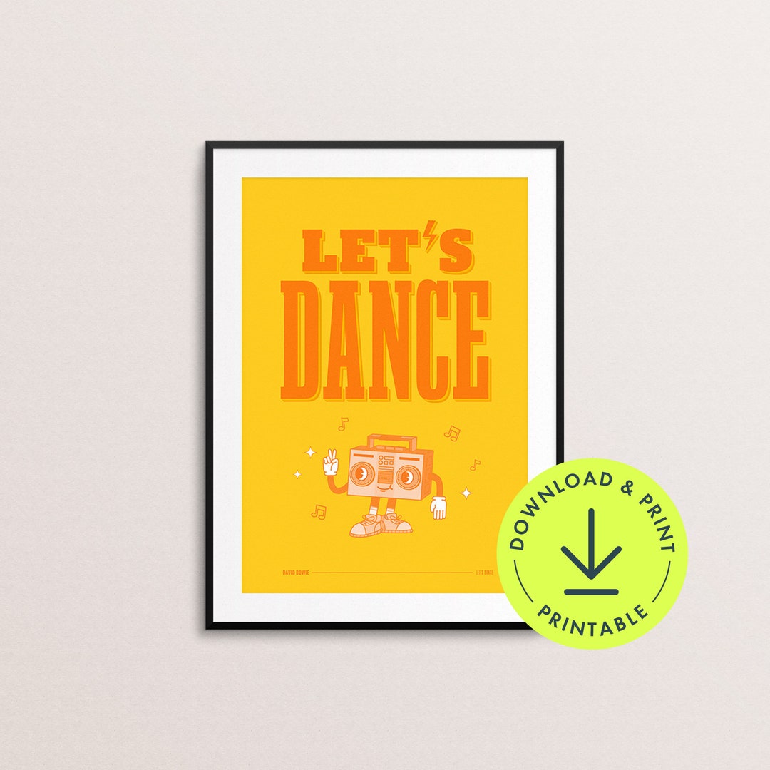 Kids Music Print Lets Dance Wall Art Printable Music Wall Art Printable ...