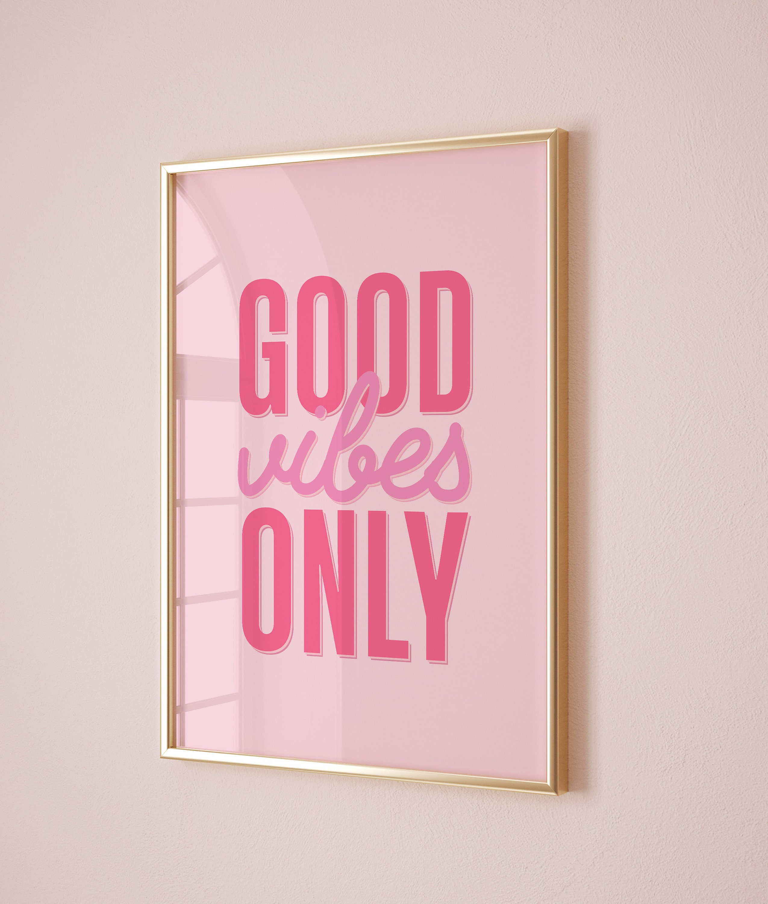 Good Vibes Only Print: Preppy Pink Dorm Decor (digital Download) - Etsy