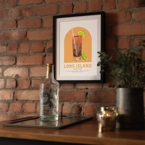 Long Island Iced Tea Cocktail Print Retro Cocktail Print Alcohol ...