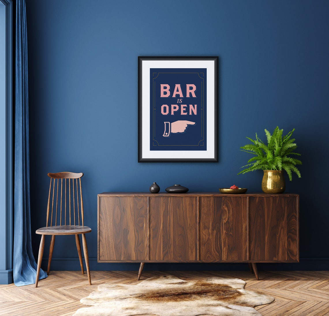Trendy Retro Bar Sign Printable Bar is Open Wall Art Pub Print - Etsy