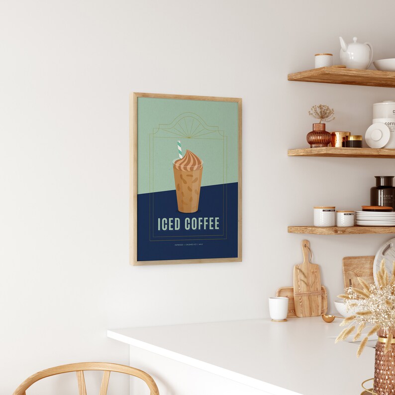 Iced Coffee Bar Wall Art Cold Brew Print Kitchen Coffee Printable ...