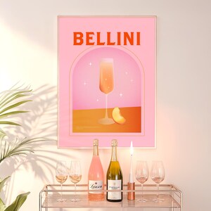 Bellini Cocktail Recipe Poster: Girly Bar Cart Decor (digital Download ...