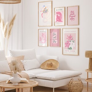 Pink Wall Art Bundle Printable Gallery Wall Set Pink Printable Wall Art ...