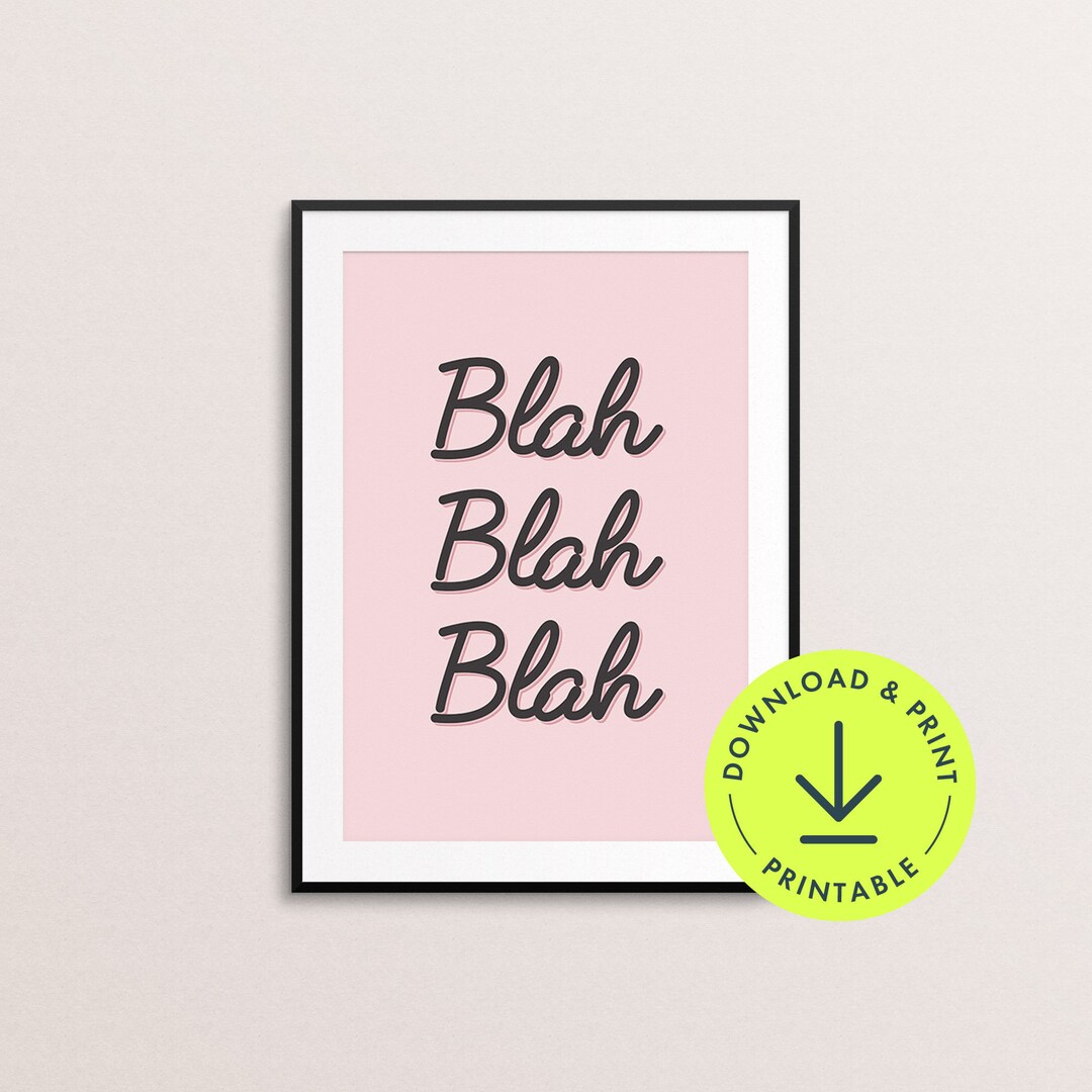 Cute Pink Funny Boho Quote Print Retro Printable Humour Wall Art ...