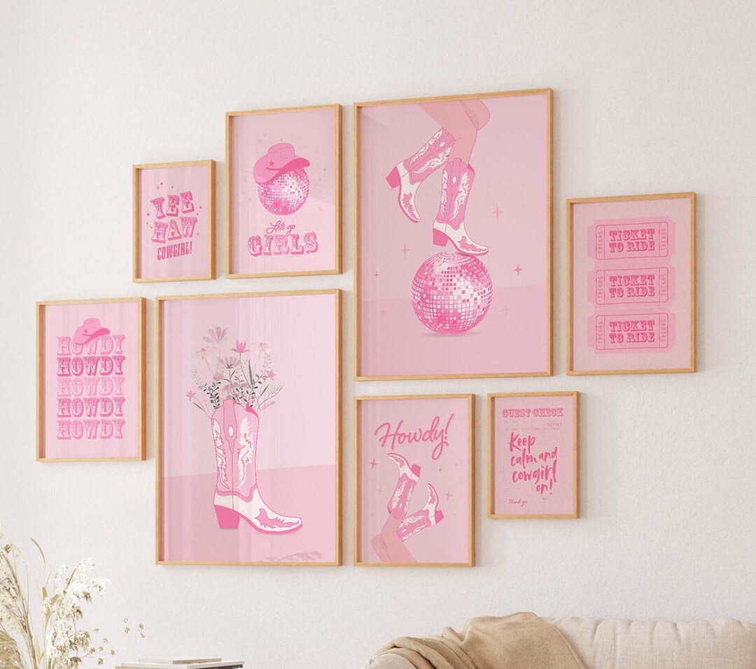 Pink Cowgirl Print Set: Western Dorm Decor (digital Download) - Etsy