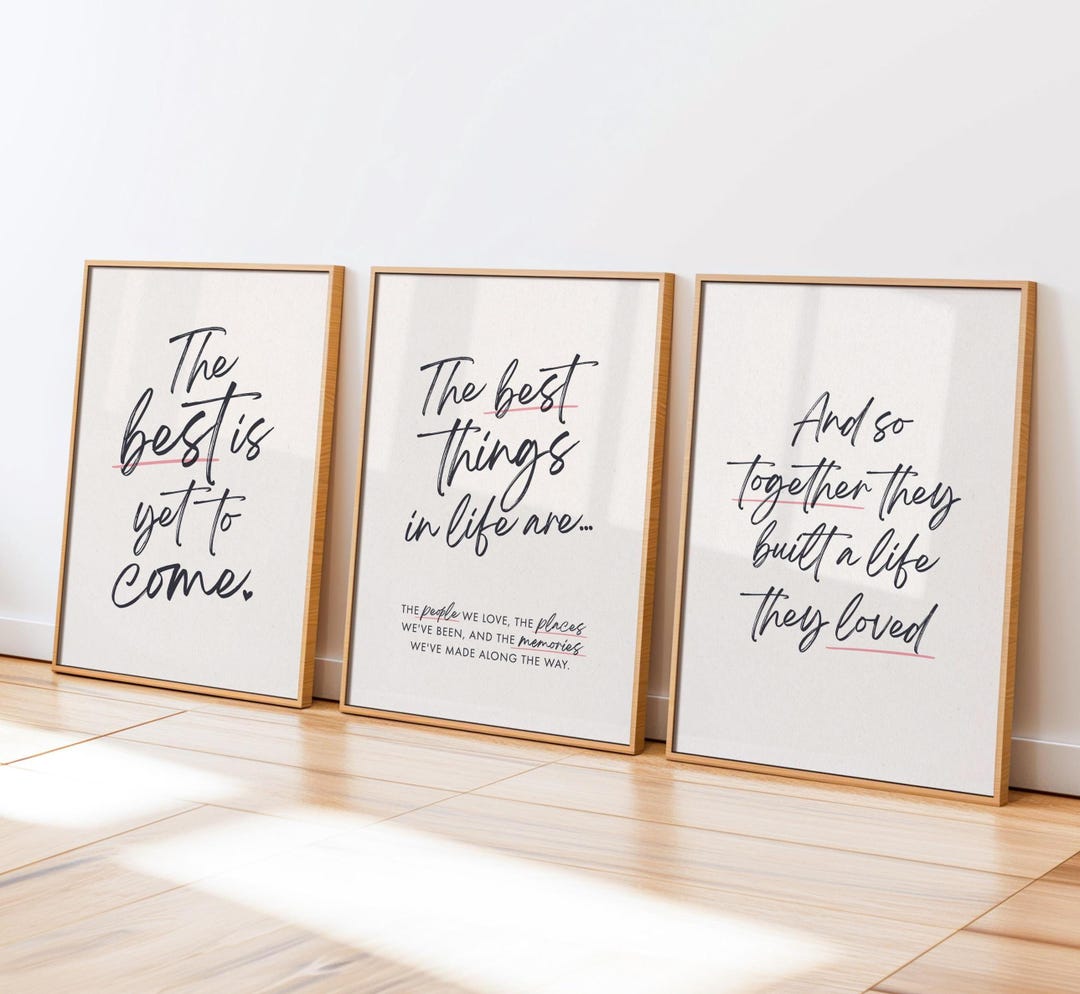 Inspirational Quote Prints Set of 3: Retro Typography (digital Download ...