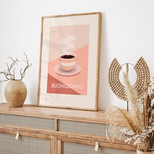 Pink Morning Coffee Wall Art Print Printable Coffee Bar Print ...