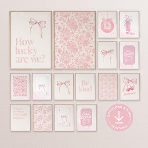 Pink Bow Nursery Art Print Set: Coquette Decor (digital Download) - Etsy