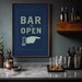 Trendy Retro Bar Sign Printable Bar is Open Wall Art Pub Print - Etsy