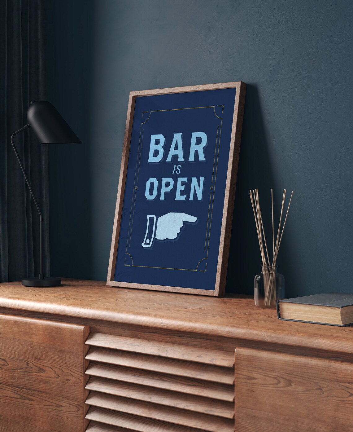 Trendy Retro Bar Sign Printable Bar is Open Wall Art Pub Print - Etsy