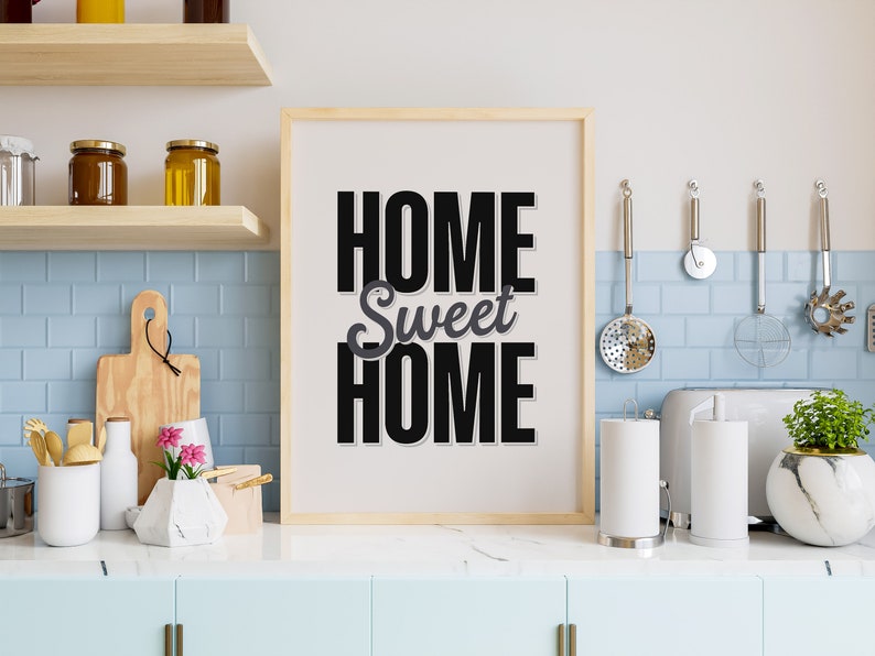 Home Sweet Home Quote Print Minimalist House Quote Print Printable ...