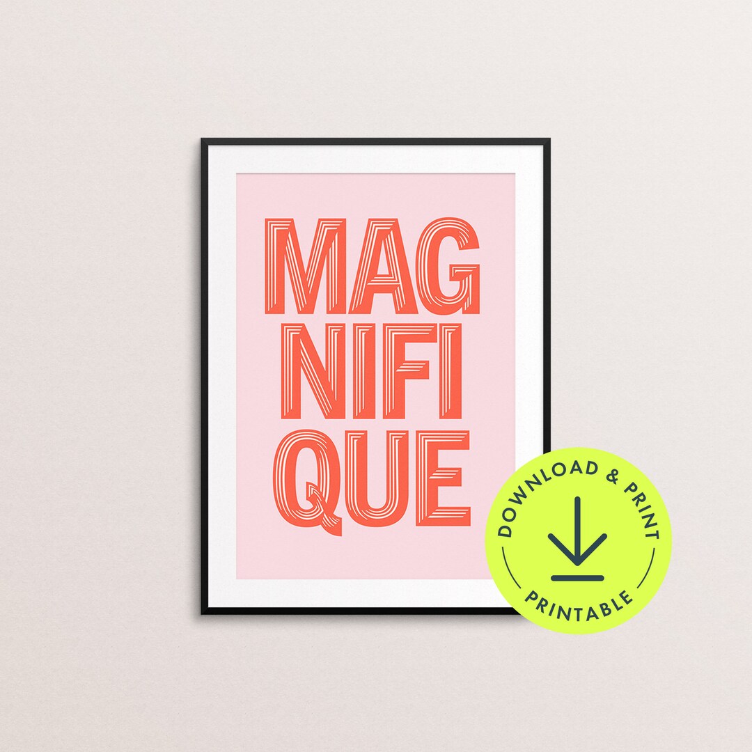 Trendy Cute Pink Quote Print Pink Positive Quote Poster Magnifique Wall ...