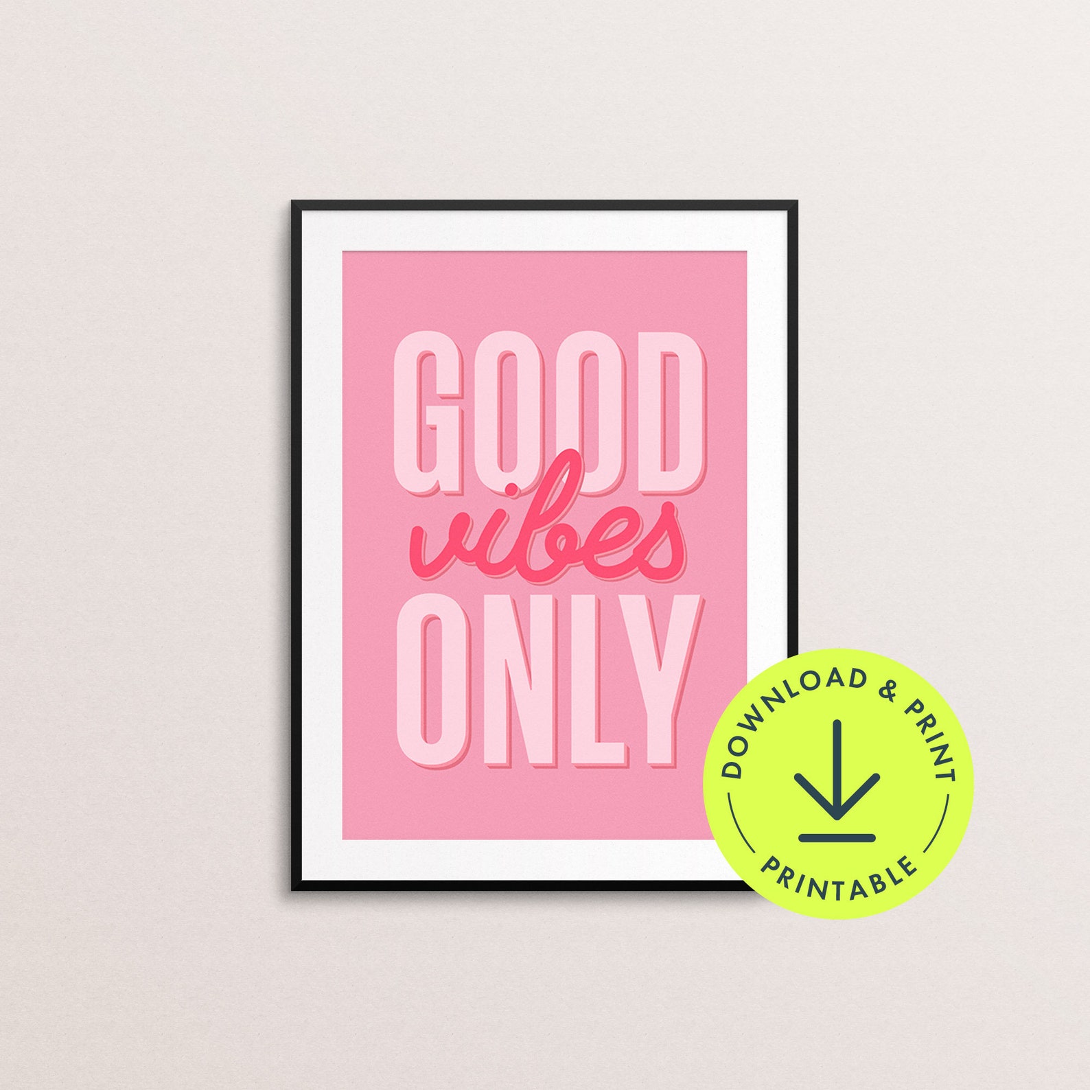 Cute Pink Printable Quote Wall Art Downloadable Positive Sayings Print ...