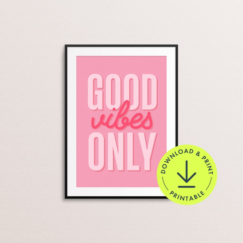 Cute Pink Printable Quote Wall Art Downloadable Positive Sayings Print ...
