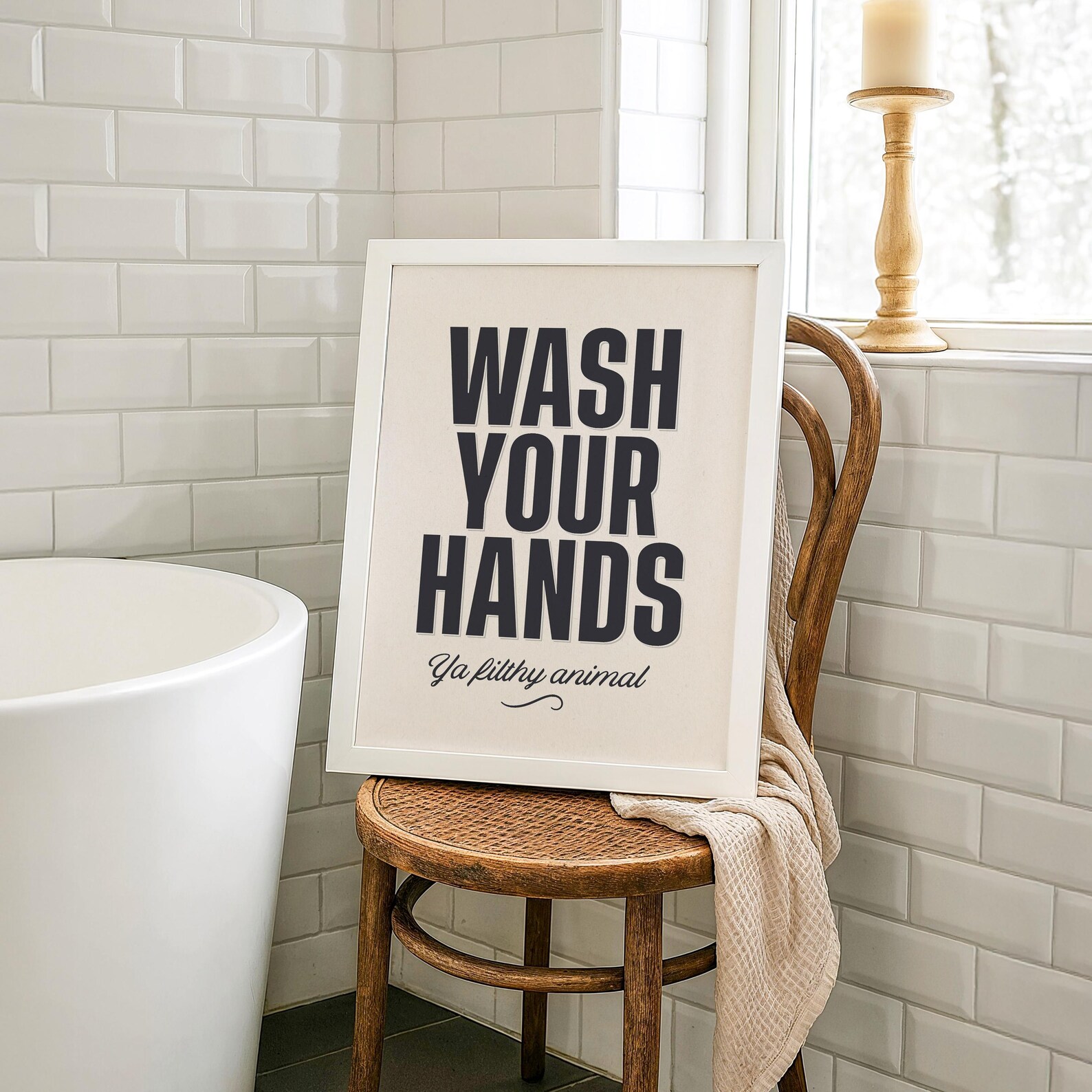 Wash Your Hands Ya Filthy Animal Print: Funny Bathroom Quote (digital ...