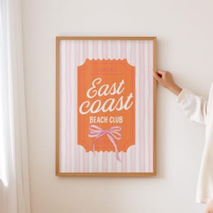 Preppy Bathroom Print Set of 3 Pink Orange Toilet Wall Art Funny ...