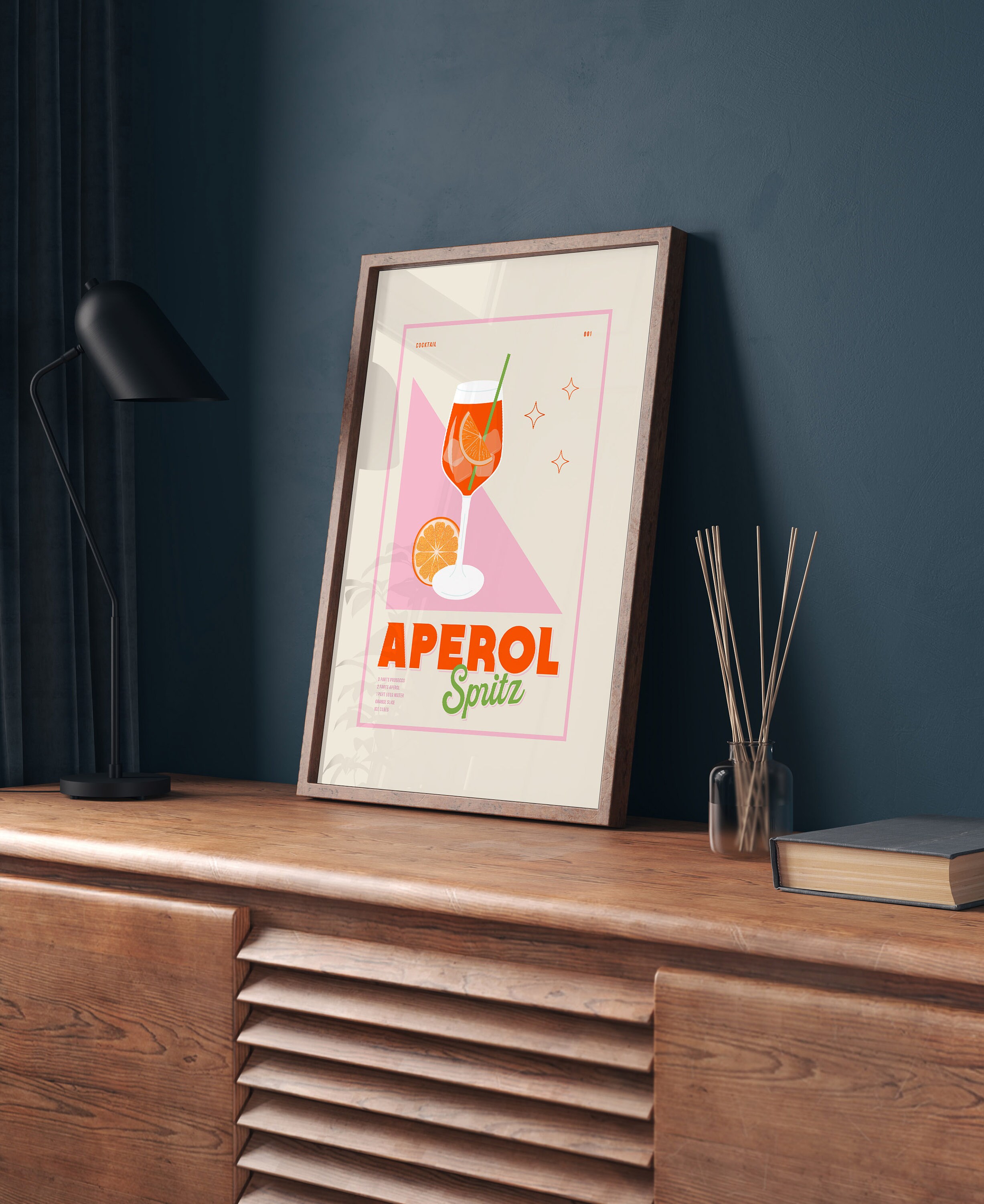 Cocktail Rétro Aperol Spritz Poster