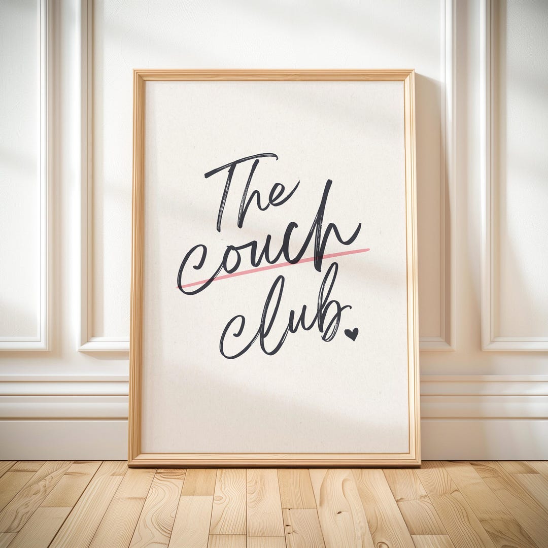 The Couch Club Art Print Funny Living Room Decor Trendy Dorm Wall Art ...