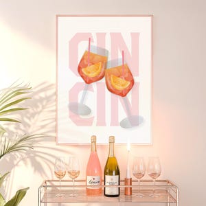 Aperol Spritz Print: Cin Cin Minimalist Cocktail Art (digital Download ...