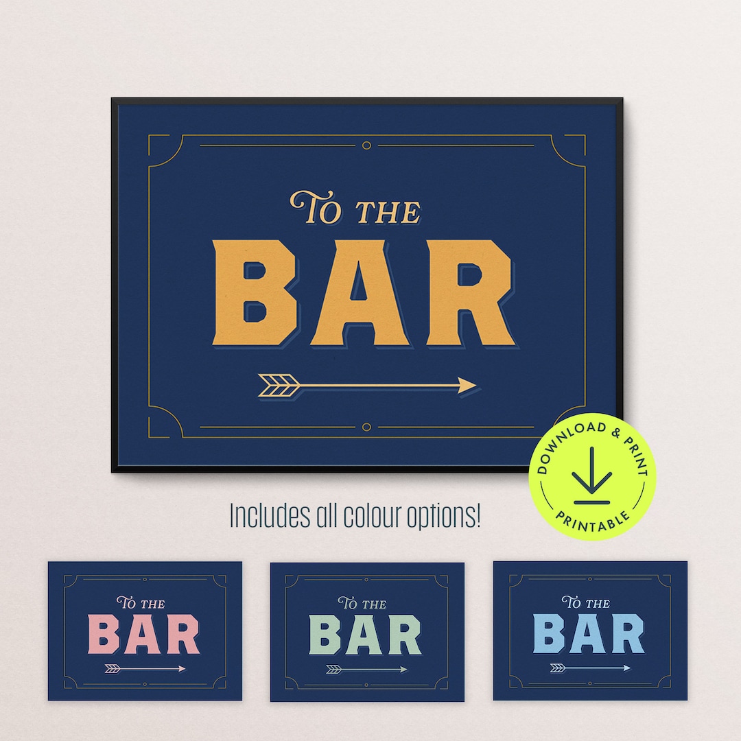 Retro Bar Sign Printable to the Bar Wall Art Pub Print Home Bar Print ...