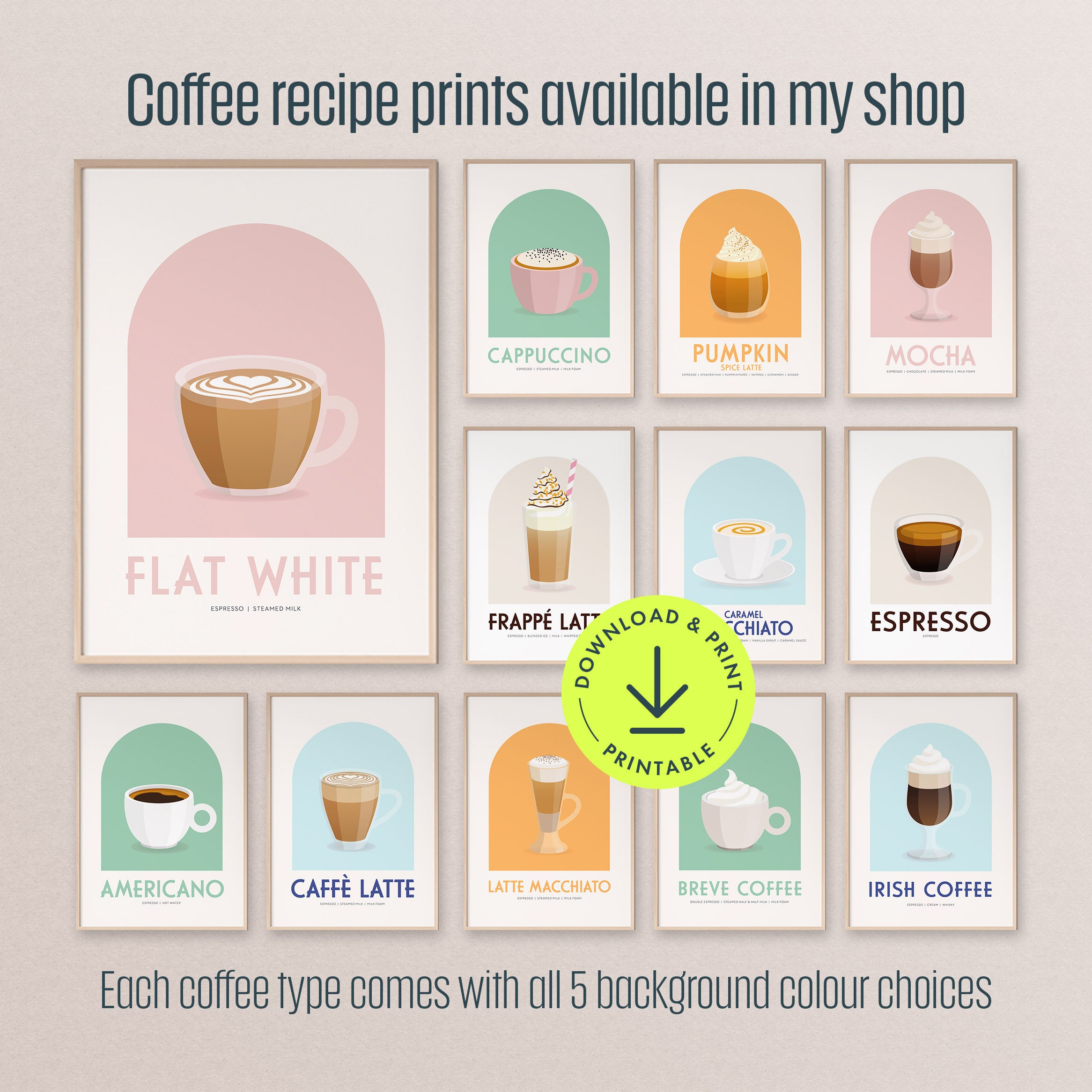Iced Coffee Wall Art Cold Brew Print Kitchen Coffee Printable Coffee ...