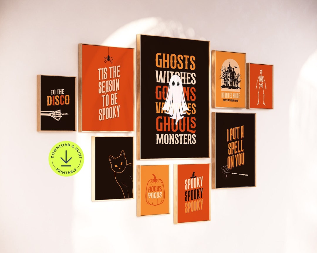 Halloween Wall Decor Printable Gallery Wall Set Halloween Wall Art ...