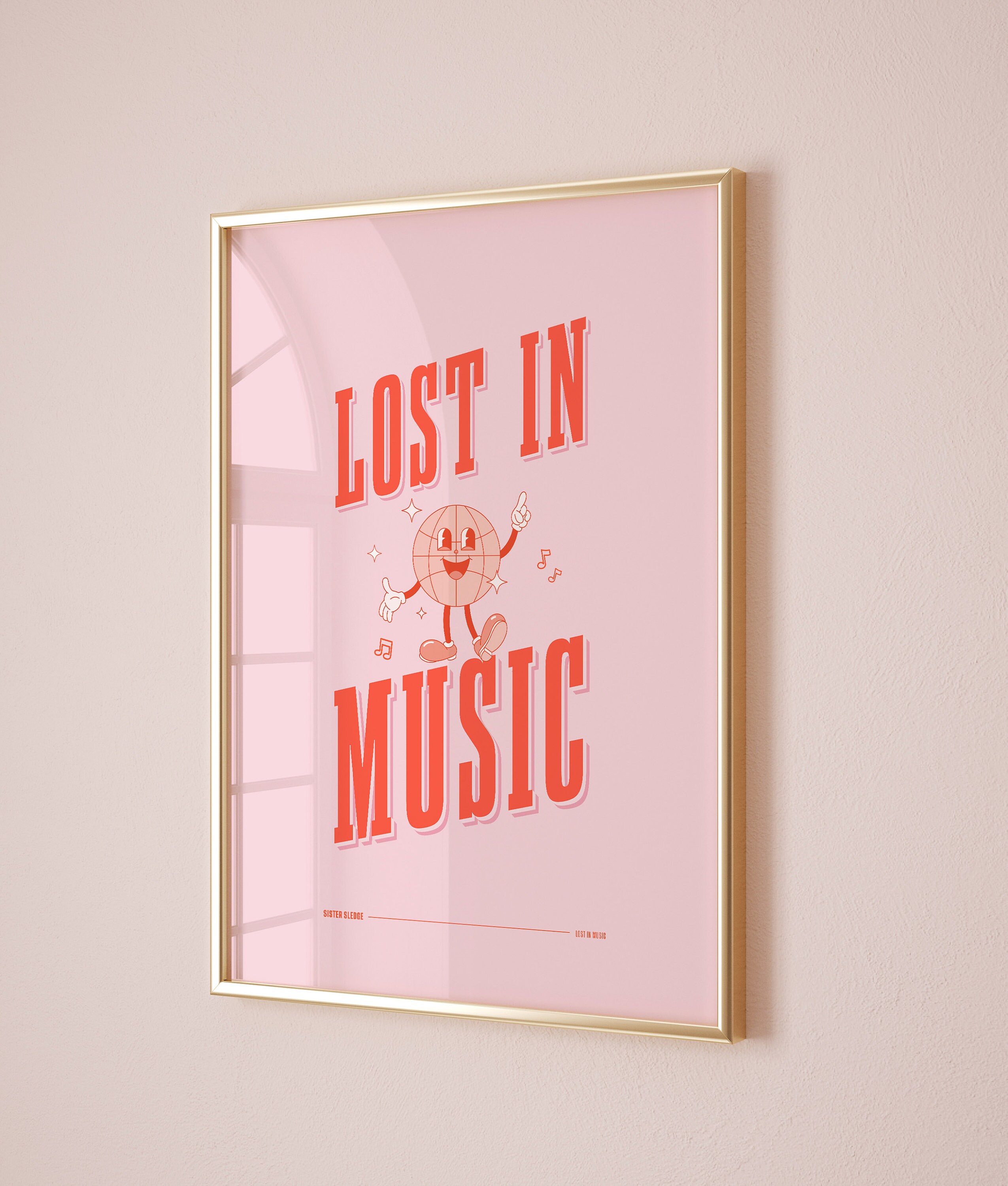 Disco Music Quote Print Cute Pink House Music Printable Kitchen Wall ...