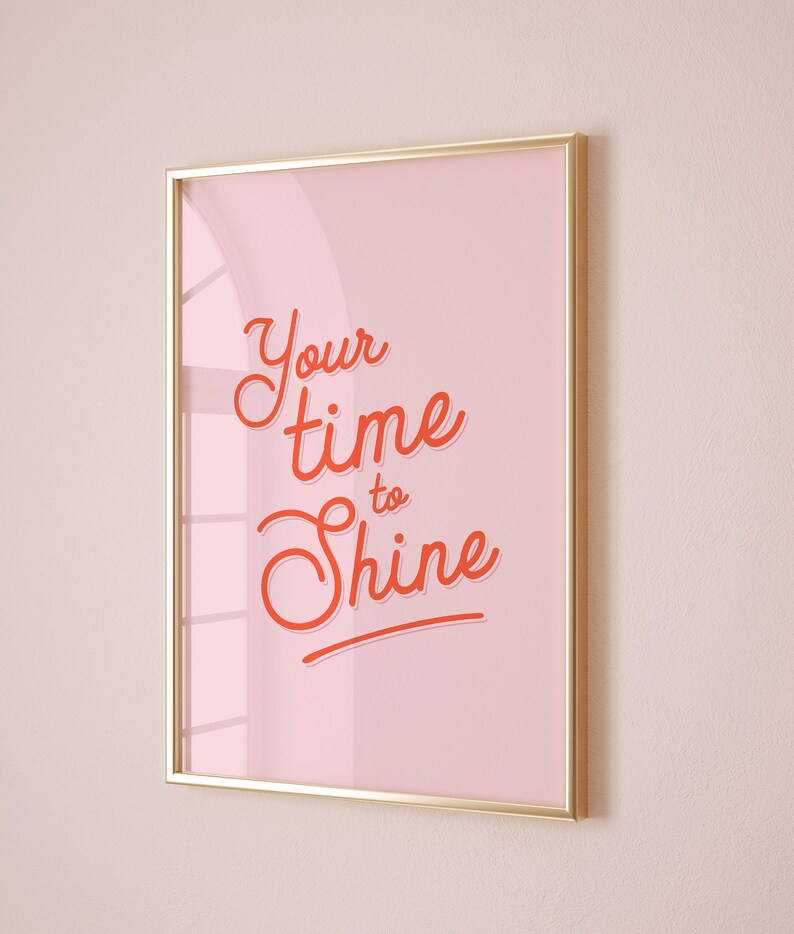 Pink Inspirational Quote Print Printable Happy Wall Art Quote Wall Art ...