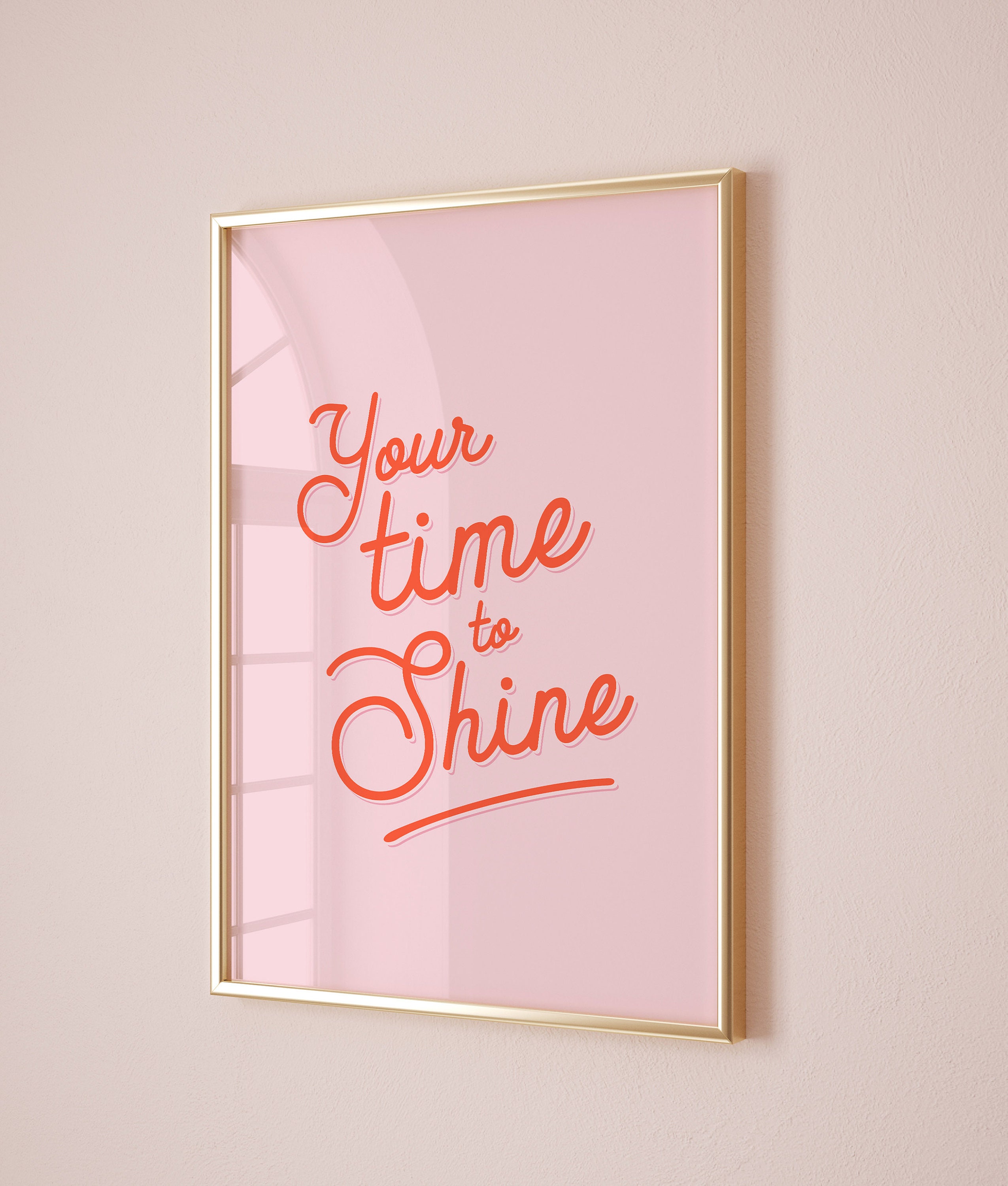 Pink Inspirational Quote Print Printable Happy Wall Art Quote Wall Art ...