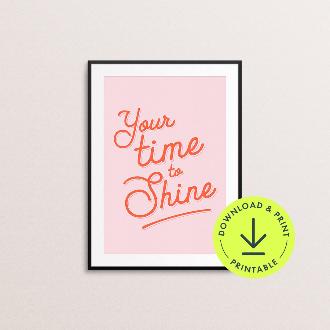 Pink Inspirational Quote Print Printable Happy Wall Art Quote Wall Art ...