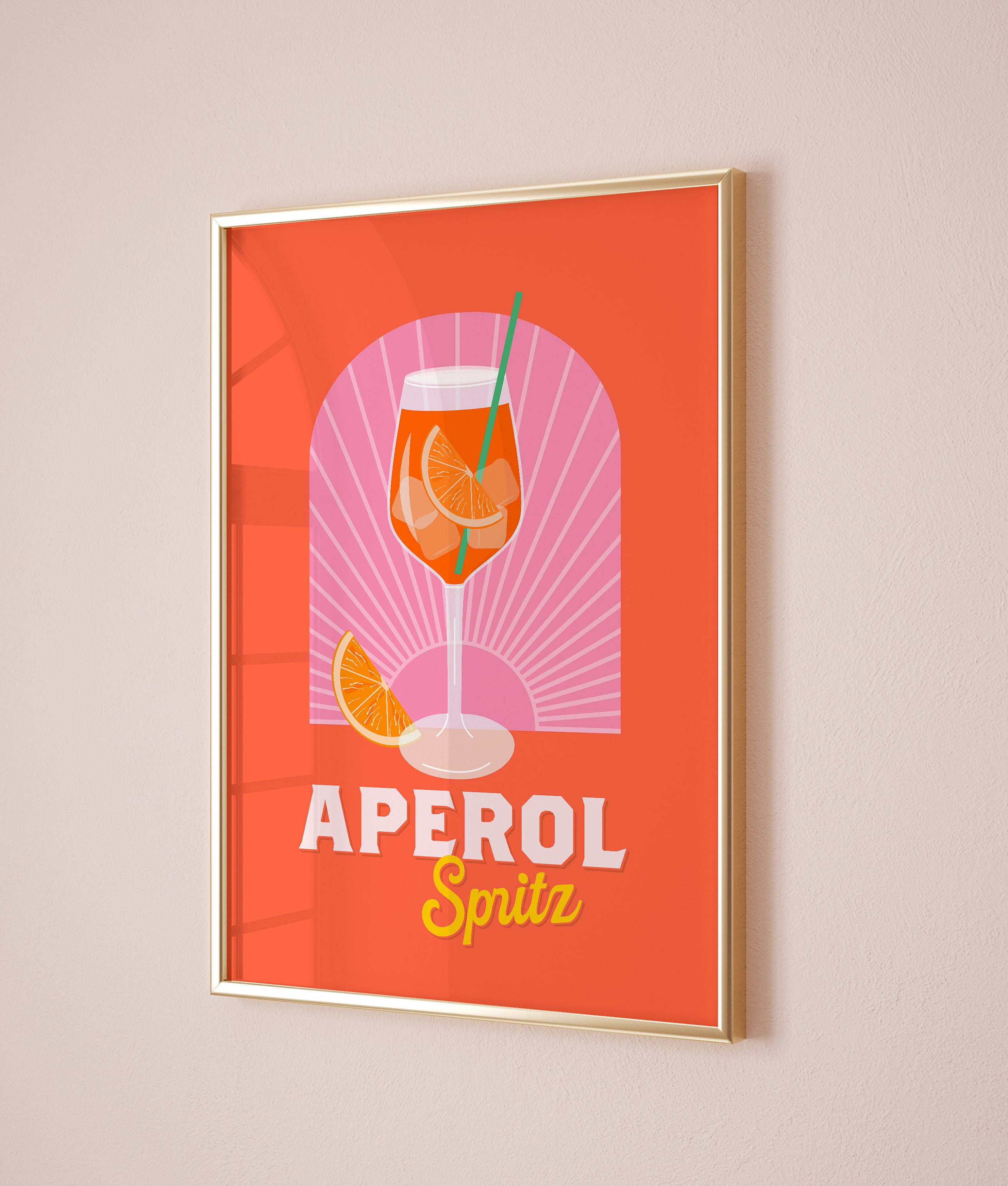 Aperol Spritz Cocktail Poster
