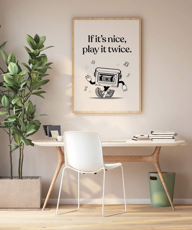 Retro Music Print Funny Printable Music Wall Art Trendy Music Poster ...