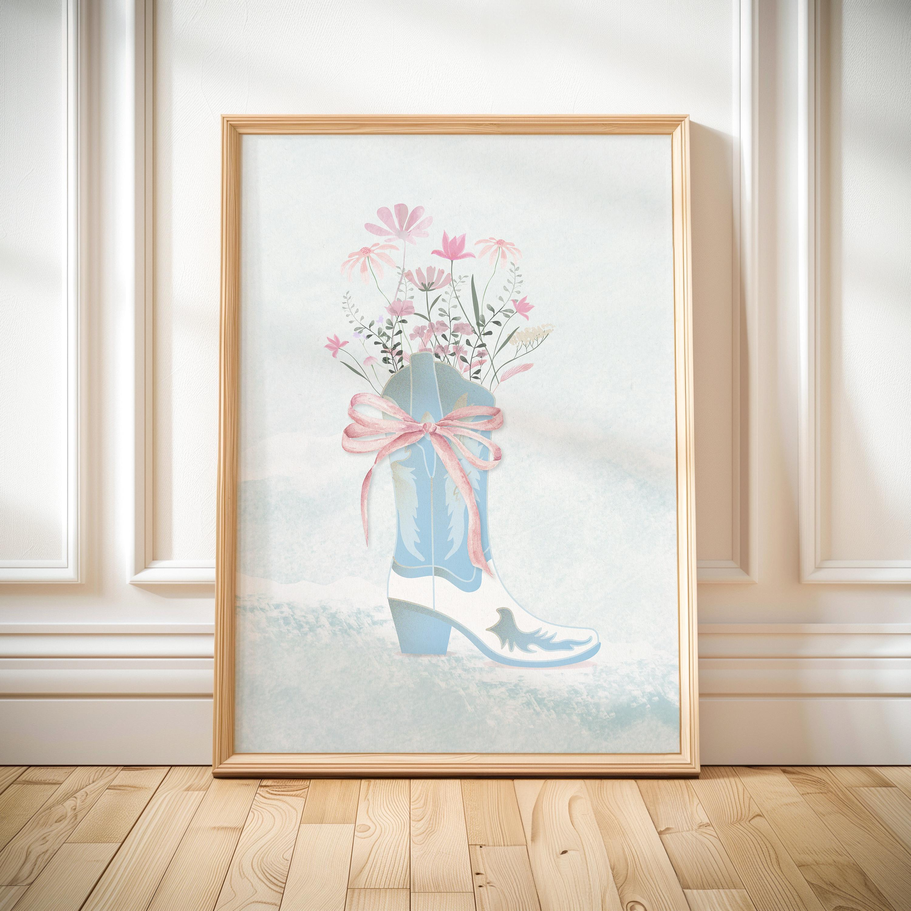 Coastal Coquette Print Set: Pink Blue Dorm Decor (digital Download) - Etsy
