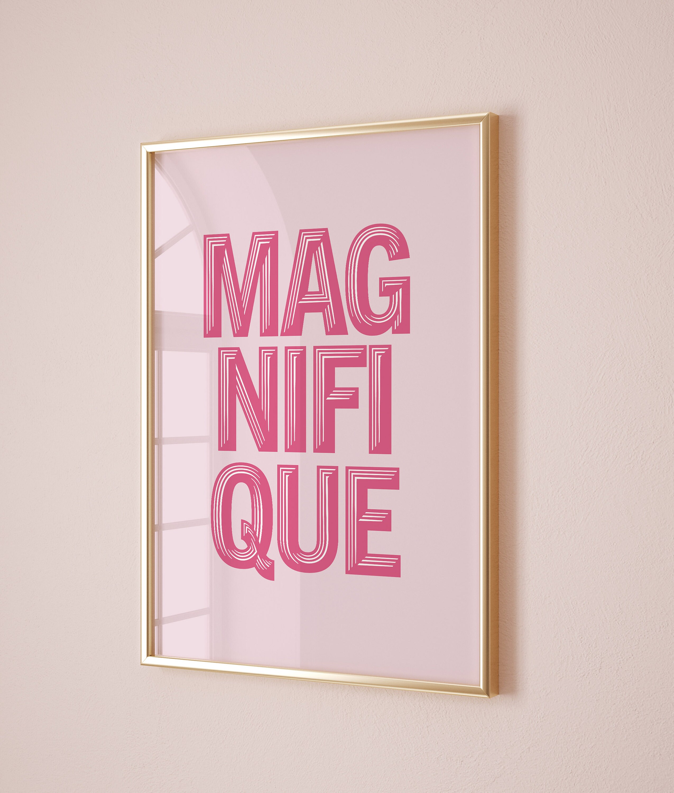 Positive Pink Quote Wall Art Printable Quote Print French Sayings ...