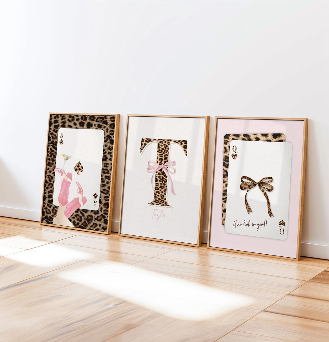 Leopard Print Name Wall Art: Personalized Girl Room Decor (set of 3 ...
