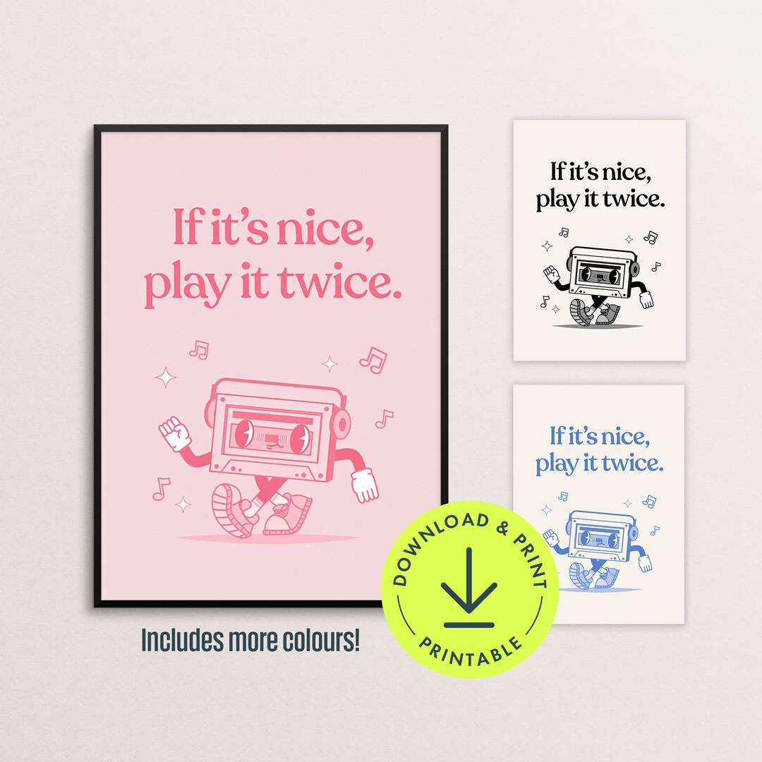 Retro Music Print Funny Printable Music Wall Art Trendy Music Poster ...