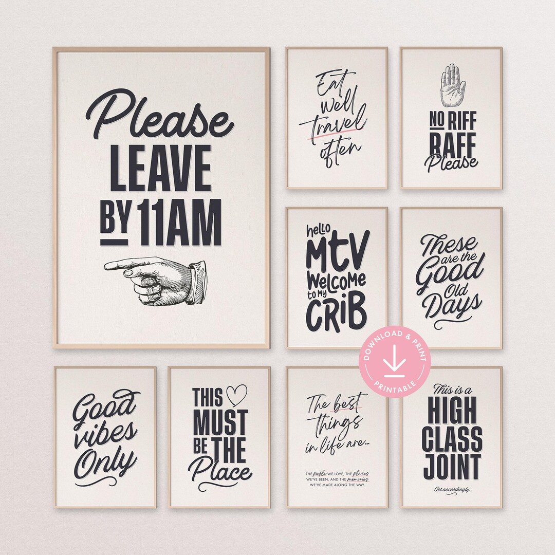 Airbnb Print Set Bundle Airbnb Printable Sign Welcome Print Funny ...